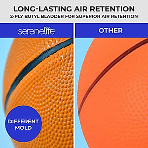 SereneLife 4pc 7" Mini Basketball Set - Replacement Rubber Basketballs for Indoor Hoop Arcade Games, Premium Construction with 2-Ply Butyl Bladder for Air Retention - SereneLife