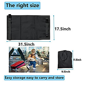 YANGSHILEI Airplane Seat Extender for Kids,Airplane Must Haves for Toddlers,Toddler Airplane Bed,Toddler Airplane Travel Essentials,Waterproof Airplane Seat Extender for Kids, Black (Extender Only)