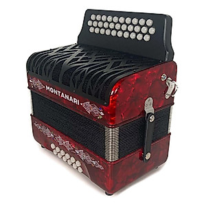 Montanari Vallenato Accordion GCF Red