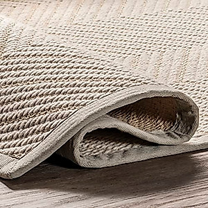 nuLOOM Kalona Nautical Wool and Sisal Area Rug, 8' x 10', Cream