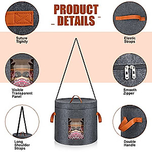 2 Pcs Hat Storage Box 17 x 10.3 Inches Stackable Round Brim Hats Case Foldable Clothes Storage Container Cowboy Hat Stuffed Animal Toy Organizer with Lid,shoulder Strap and Clear Window (2 Pieces)