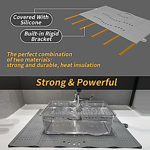 Mofason Bathroom Sink Top Cover Space Saver,Silicone Makeup Organizer Mat for Over Countertop,Small Bathroom Must Haves Accessories Rv Camper Travel Foldable Gadgets-Grey
