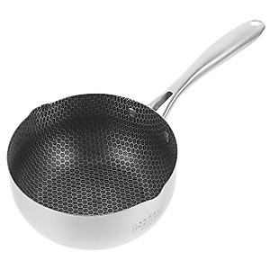 Amosfun Yukihira Saucepan, Traditional Japanese Yukihira Pot Stainless Steel Saucepan Milk Sauce Small Noodle Pot with Handle and Dual Pour Spout Stainless Steel Cookware 20cm