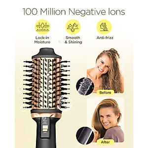 Plavogue Blow Dryer Brush,Dual Voltage Hair Dryer Brush for European Travel, One-Step Hot Air Brush in One with Volumizer & Negative Ionic Anti-frizz, Suitable for Styling, Oval Shap