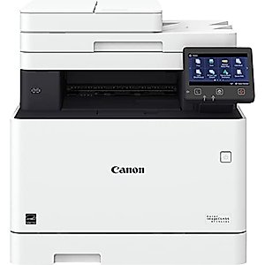 Canon imageCLASS MF741CdwB All-In-One Wireless Color Laser Printer for Business Office, White - Print Scan Copy - 5" Touchscreen, 28 ppm, 600 x 600 dpi, 1GB Memory, Auto 2-Sided Printing, 50-sheet ADF