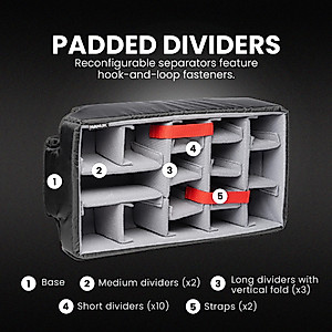 Nanuk Wheeled Series 935 Lightweight NK-7 Resin Waterproof Hard Case with Lid Organizer and Padded Dividers, Orange