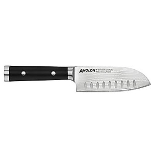 Anolon Imperion Damascus Steel Cutlery Santoku Knife Set, 2-Piece