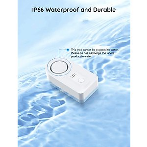 Govee WiFi Water Sensor, 100dB Adjustable Audio Alarm and Smart App Alerts, Leak and Drip Alert with Email, Detector for Home, Basement(Not Support 5G WiFi)