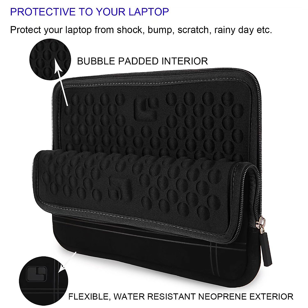 15 in Laptop Sleeve for Dell Precision 3560 3561 5560 7560,for Inspiron 3501 3502 3511 5510 5515,Black,NBKLEA87X,2X