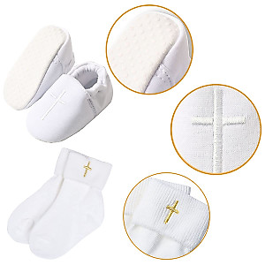 A&J DESIGN Baby Baptism Outfit Boy Christening White Suits 3-6 Months