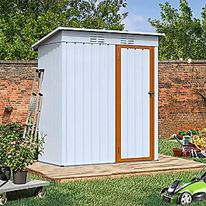 5x3 Ft Outdoor Storage Shed Storage Shed Garden Shed with Slopping Roof Vents Hinge Door and Lock, for Patio Backyard Lawn Garden