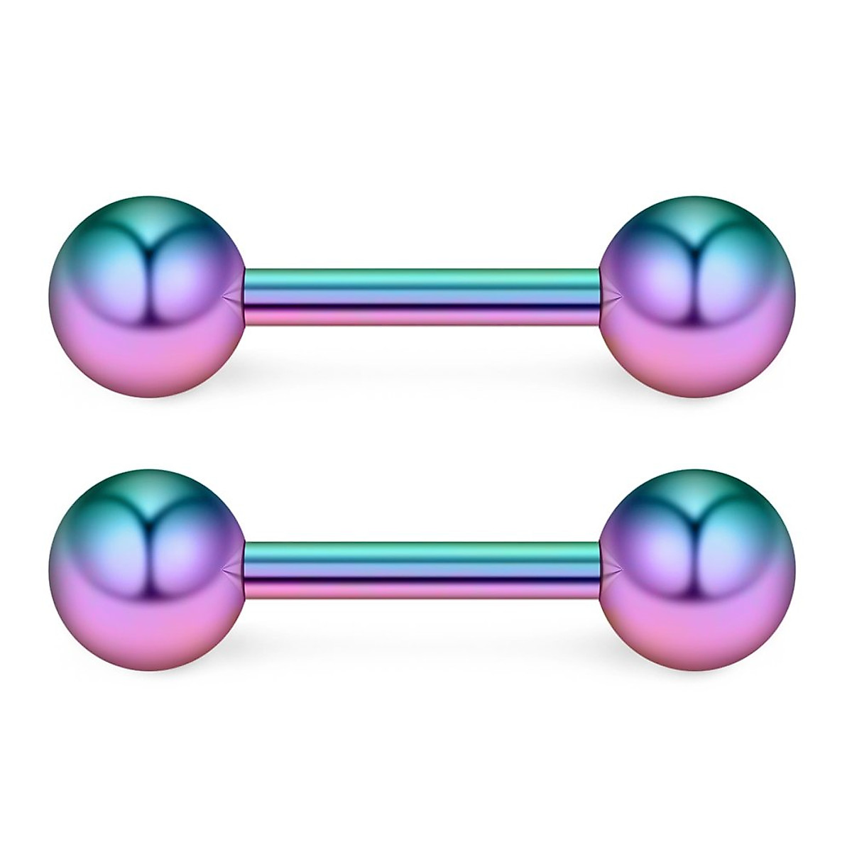 Ruifan 6Pairs 20G 1/4" Mix Color Stainless Steel Polished 3mm Ball Barbell helix Cartilage Tragus Ear Lobe Stud Earring For Men Women