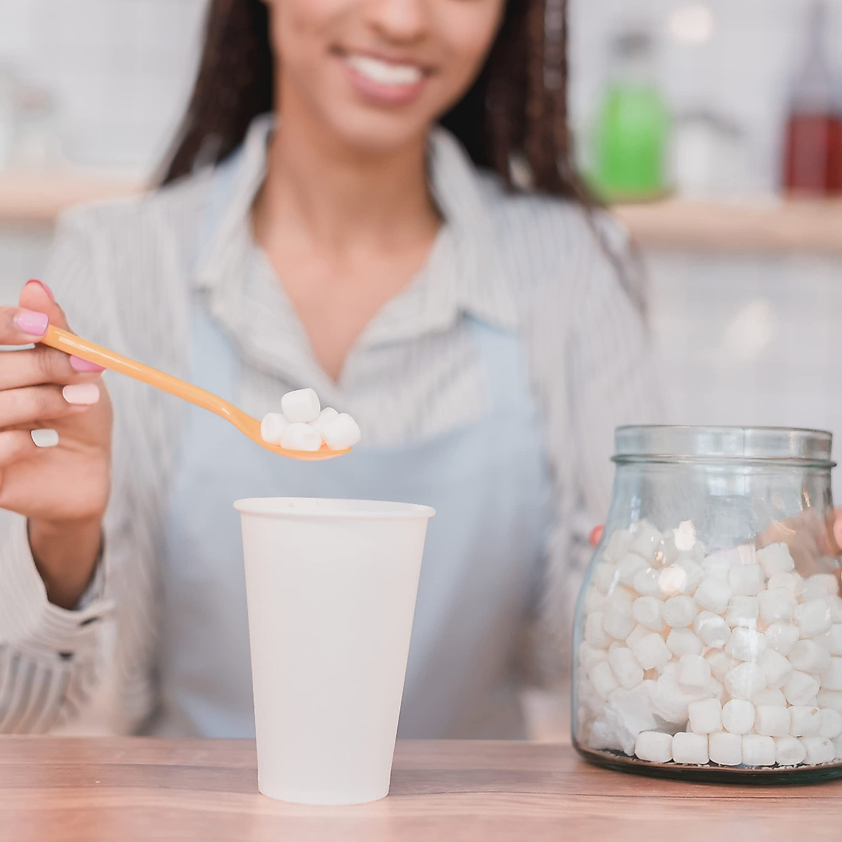 SheriffDrink 12 oz Paper Cups – White Coffee Paper Cups for Tea Water and Cocoa (50 ct)