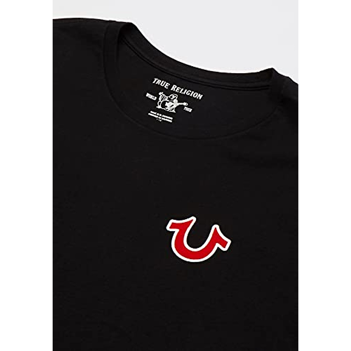 True Religion Men's Buddha Logo Short Sleeve Tee, Black, XL