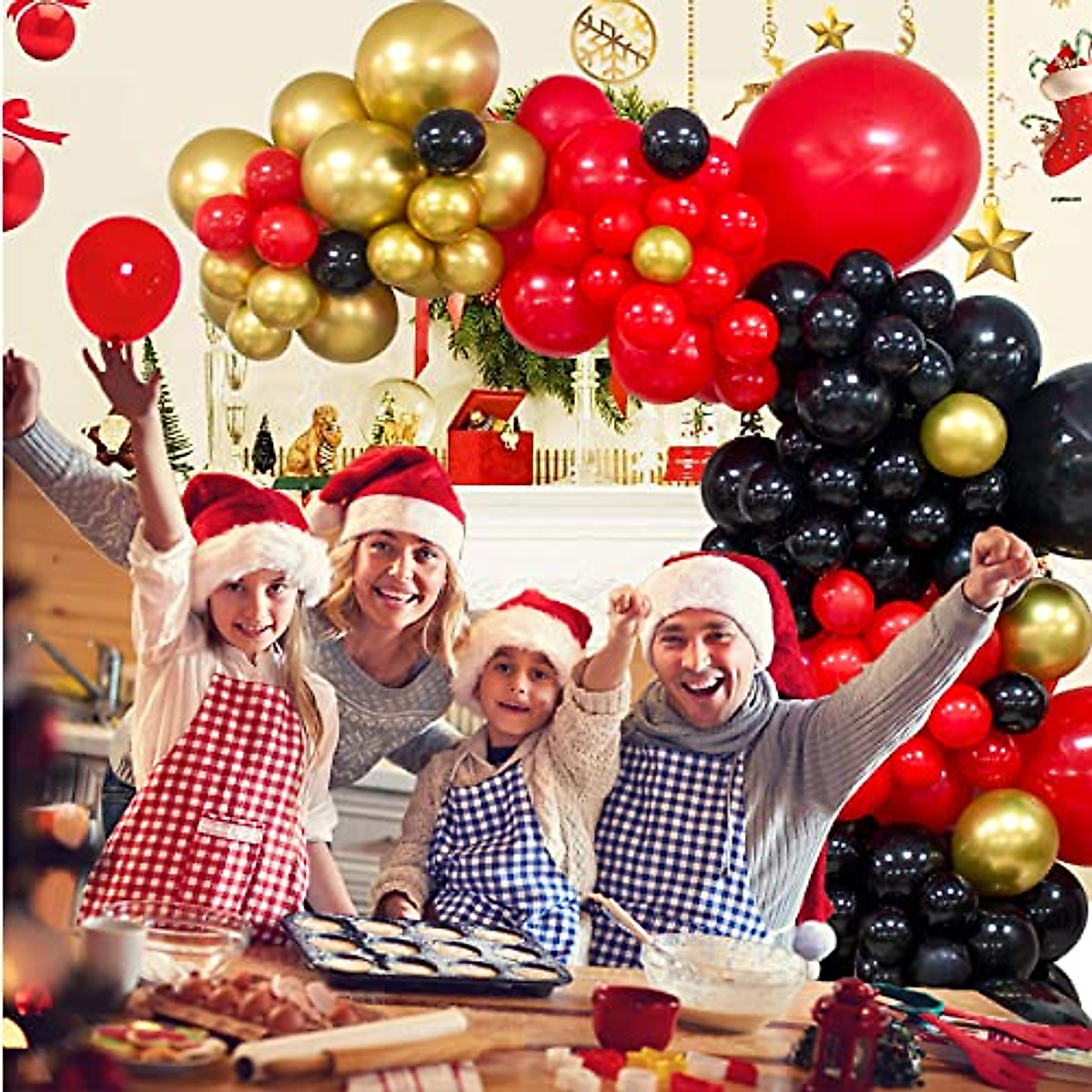 Black Gold Confetti Balloons 50 Pack 12 inch Black and Gold Metallic Latex Balloons with 1 Rolls of Ribbon for Birthday Graduation Celebration Party Decorations.