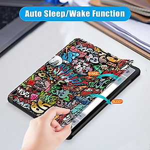 DINGGUAGUA Case for Samsung Galaxy Tab S10+ Plus 12.4” 2024 Release Lightweight Slim Shell Stand Cover for Tab S9+ Plus SM-X810/X816B/X818U with Auto Sleep/Wake,Graffiti