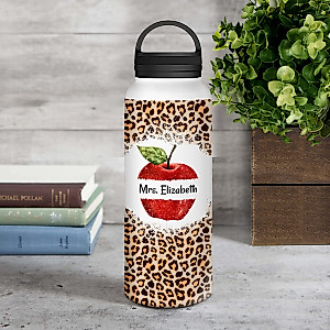 winorax Teacher Appreciation Gifts Personalized Teacher Life Water Bottles Thermos Insulated Stainless Steel Sports Travel Coffee Bottle 12oz 18oz 32oz for Teachers Women Men Best Teacher Ever