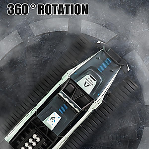 Losbenco Remote Control Tank, 1:12 Scale 2.4Ghz Alloy RC Tank, 360° Rotating Off-Road 4WD RC Crawler with Spray and Light Function for Kids Adults