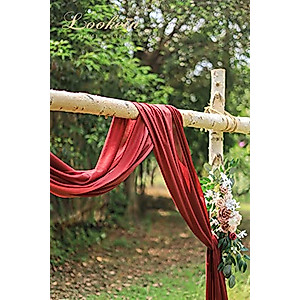 Lookein Chiffon Runner Arch Decorations for Wedding Ceremony Arch Drapping Fabric for Wedding Swags, 2 Panels 30" Wide 6 Yards Long, Burgunday