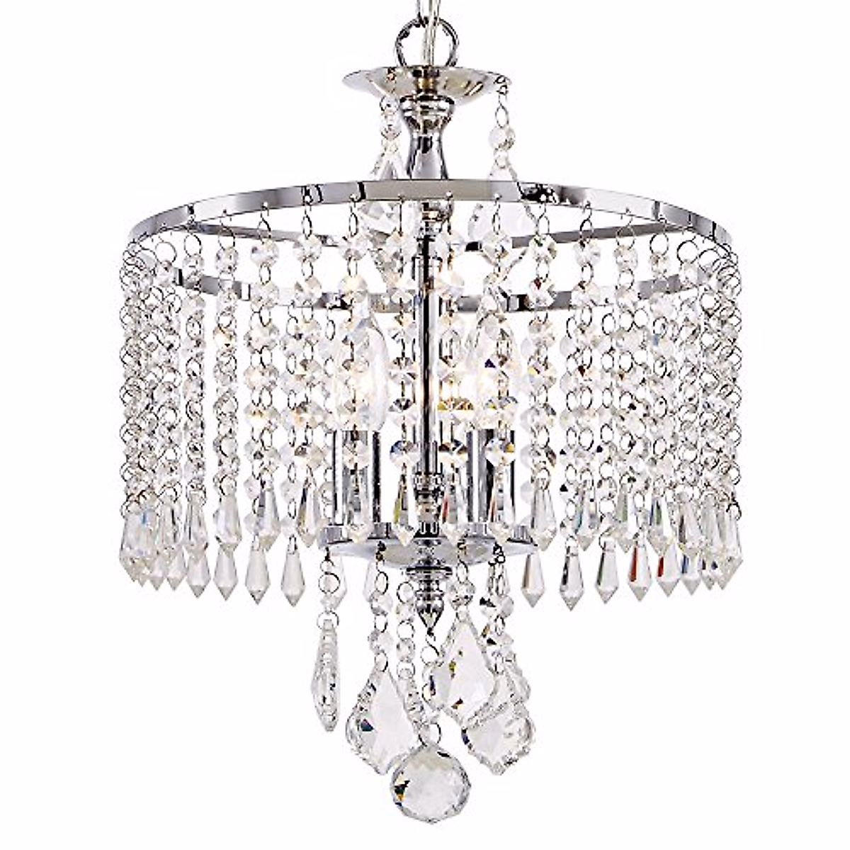 Home Decorators Collection HD-1144-I 3-Light Polished Chrome Mini-Chandelier with K9 Hanging Crystals