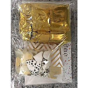 Dreamcolor Dog Happy Birthday Decorations Lets Pawty Balloon Dog Cat Party Banner (Gold)