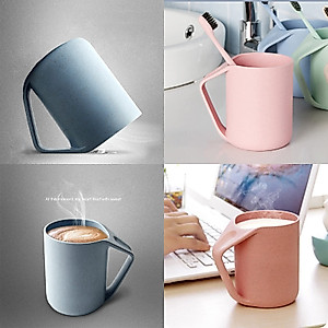 Okllen 12 Pack Wheat Straw Plastic Coffee Cups, 13.5 Oz Healthy Drinking Mugs, Eco-friendly Mugs Party Cups Set for Water, Milk, Juice, Tea, Lightweight, 4 Colors