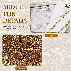 Fulmoon 1 Bag 3 lb/1.35 kg Shredded Paper for Gift Box Crinkle Cut Paper Glitter Shredded Filler Shiny Paper Filler for Gift Wrapping Basket Filling Birthday Wedding Christmas (Gold)