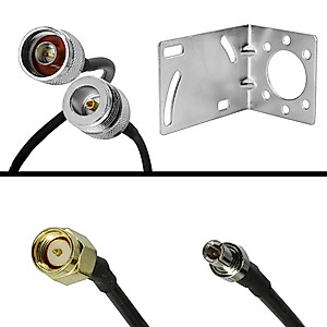 4G LTE / 5G NR Dual MIMO Wideband Directional Antenna 600-6000 MHz, 10dBi LTE Fixed Mount Yagi Network Booster Complete Kit with 30 feet RG58 Cable, SMA Male to Female and TS9 Connectors