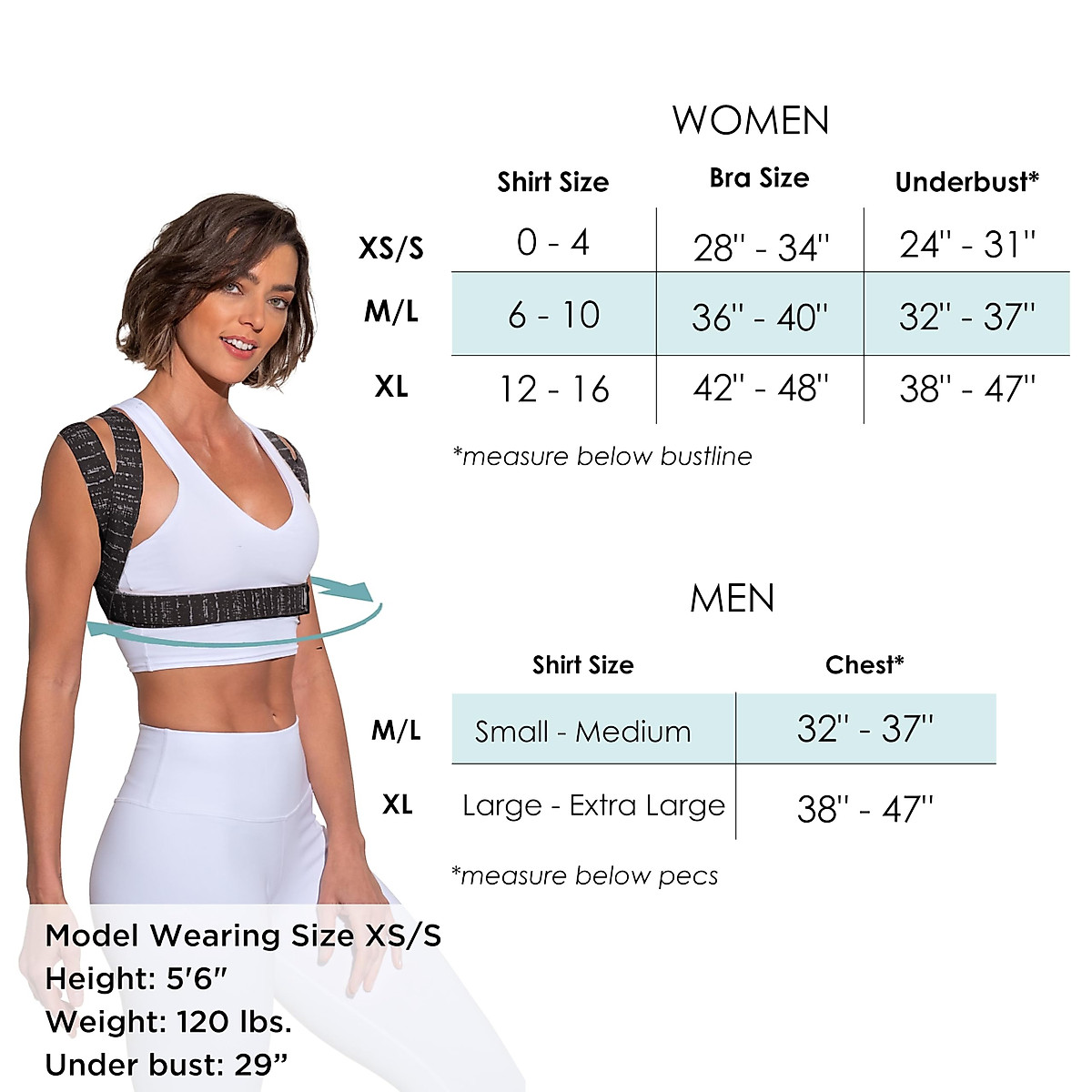 BackEmbrace Posture Corrector for Women and Men - Made in USA - Slim and Adjustable Shoulder Brace - Back Brace for Back Pain Relief - Black Drizzle M/L