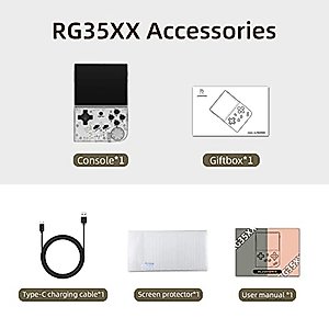 DREAMHAX RG35XX Portable Game Console with 640*480 3.5 Inch IPS Screen Built-in 5470+ Games Linux System, Handheld Video Games Support Gamepad and HDMI TV Output, Retro Game Gift (Transparent White)