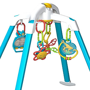 Nurture Smart - Baby Play Gym - Interactive Infant Play Gym, Safely Fit in Crib - With Cause and Effect Hanging Toys that Stimulate Brain & Muscle Development - Developmental Toy