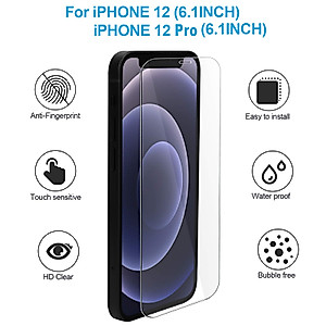 (4-Pack) Tempered Glass Screen Protectors for iPhone 12 Mini 5.4-inch with Back Covers, Akwox 9H Front Screen Protector and Back Screen Protector for iPhone 12 Mini (5.4" Display, 2020)