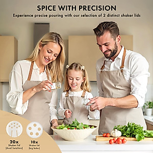 EDELHAUS Glass Spice Jars with Label and Bamboo Lids (24 x 4oz) Spice Containers with 240 Labels, Shaker Inserts, Steel Funnel, Empty Square Seasoning Organizer for Spice Rack, Cabinet, Drawer