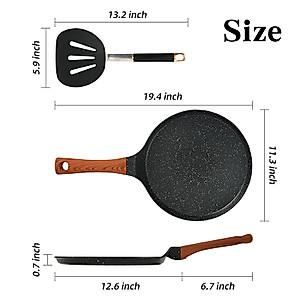 Gmzcky 11 Inch Non-stick Crepe Pans, Die-cast Auluminium Pancake Griddle Pan，Perfect For Making Tortillas, Pancakes, Omelette Pan of Large Size，Induction Compatible，PFOA Free. …