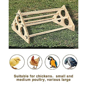Chicken Perch Wooden Chicken Roosting Bar- Small Baby Chick Stand Training Perch Chicken Toys Strong Handmade Chicken Jungle Gym for Brooder, Coop, Hens, 15.5" x 10.6" x 7"