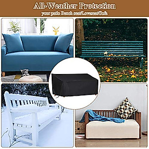 Iptienda Patio Furniture Covers, Outdoor Furniture Cover Waterproof 3-Seater Sofa Cover Fit Patio Furniture 64" Wx26 Dx35 H