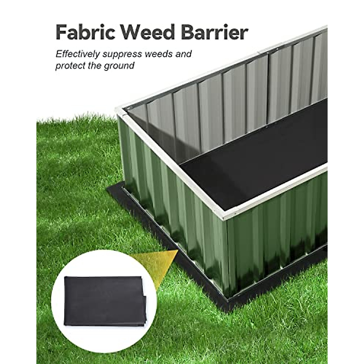 KING BIRD 6x3x1.5ft Galvanized Raised Garden Bed Outdoor Heightened Steel Metal Planter Box for Deep-Rooted Vegetables, Flowers, Large Raised Bed Kit(Green)