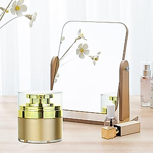 Airless Pump Makeup Jar Acrylic Cosmetic Jar 2pcs 1 oz Vacuum Travel Bottle Empty Containers with Pump for Skincare Cream Lotion or DIY Skin Care Products