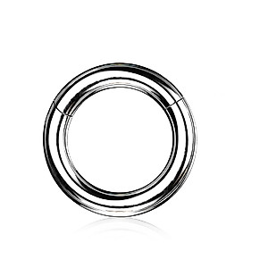 Pierced Owl 8GA-2GA Large Gauge 316L Stainless Steel Hinged Segment Clicker Ring (Gauge: 5mm (4GA) / Diameter: 12mm (1/2"))