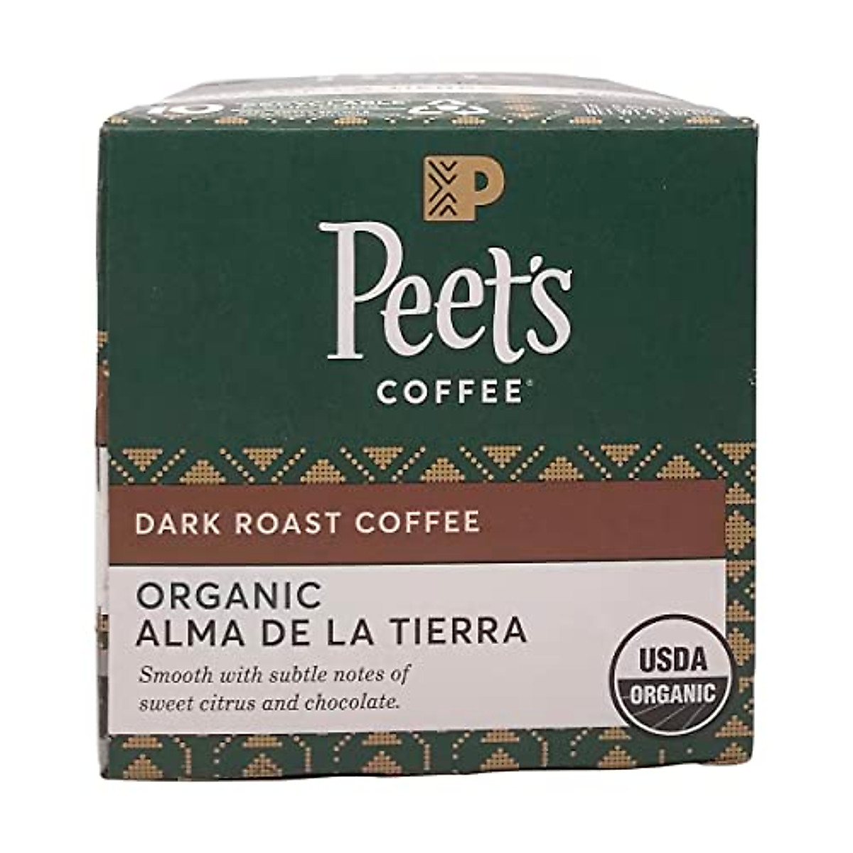 Peet's Coffee, Dark Roast K-Cup Pods for Keurig Brewers - Organic Alma de la Tierra, USDA Organic 10 Count (1 Box of 10 K-Cup Pods) Packaging May Vary