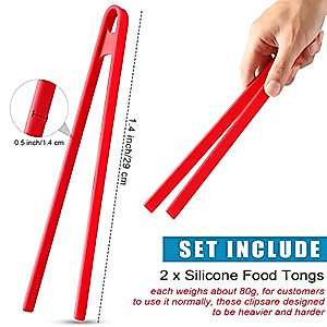 2 Pieces 11.8 Inch Silicone Trivet Tongs for Cooking Silicone Tongs Kitchen Utensils Heat Resistant Non-Stick Silicone Food Tongs Cooking Tongs BBQ Grilling Tongs (Black)