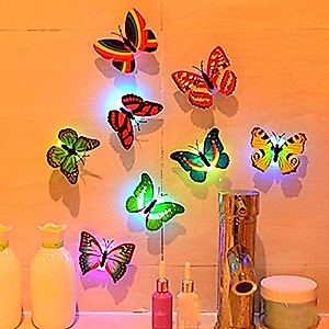 CactusAngui Night Light, Color Changing Cute Butterfly LED Night Light, Suitable for Bedroom, Bathroom, Toilet, Stairs, Kitchen, Hallway, Compact Nightlight, Warm White