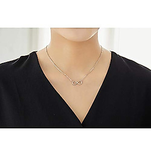 Zealmer Best Friend Cross Arrow Infinity Love Necklace 16K Gold Plated (Infinity silver+gold 2PCS)