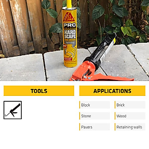 Sika Sikabond - Hardscape Adhesive - Gray - Durable and Flexible Outdoor Adhesive - for Landscape Projects - Exterior use - 10.1 fl oz