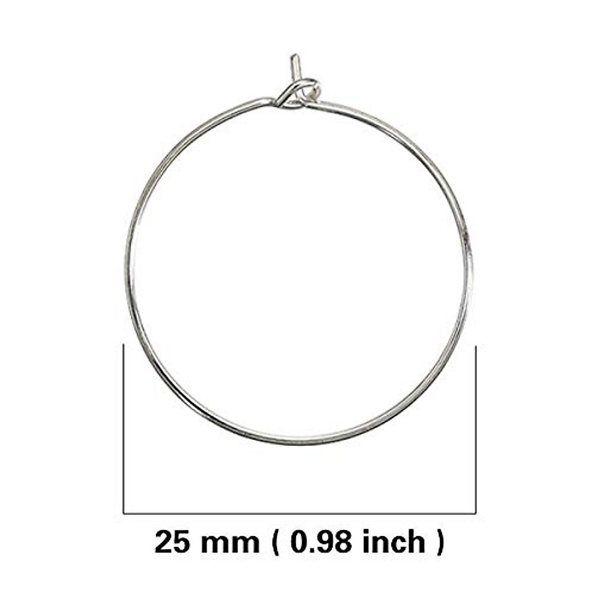 JIALEEY 100PCS Wine Glass Charm Rings 25mm Silver Plated Open Jump Ring Earring Beading Hoop for Jewelry Making Wedding Birthday Party Festival Favor