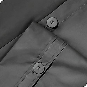 Bare Home 100% Organic Cotton Twin/Twin Extra Long Duvet Cover Set - Crisp Percale Weave - Lightweight & Breathable - Cooling Duvet Cover Set (Twin/Twin XL, Grey)