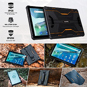 10 inch Android Tablet,OUKITEL RT2 20000mAh Rugged Tablet Android 12 8GB+128GB Tablet IP68,IP69K Waterproof Tablet 4G LTE Dual SIM+5G WiFi Smart Tbalet 16MP+16MP Camera OTG 33W Fast Charging