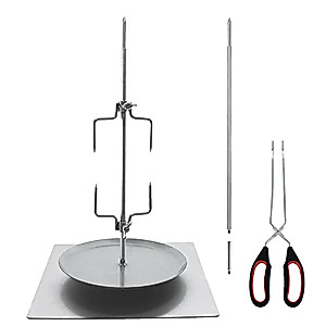 YOOYIST Vertical Skewer for al Pastor, Stainless Steel Removable BBQ Hack Stand with Meat Forks, Brazilian Barbecue Skewers Grilling Meat Spit