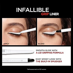 L'Oreal Paris Infallible Grip Mechanical Gel Eyeliner Pencil, Smudge-Resistant, Waterproof Eye Makeup with Up to 36HR Wear, Polar White, 0.01 Oz