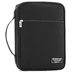 Bible Cover, Christ Garden Canvas Bible Case for Men Women Black 7.5x10x2.5 in, Fits Bibles Up to 6.4X 9.2x2 in